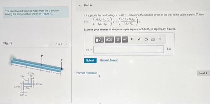 Solved The cortleveres beam is niade trom the Zsoction | Chegg.com