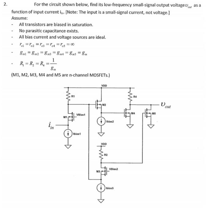 Solved For the circuit shown below, find its low-frequency | Chegg.com