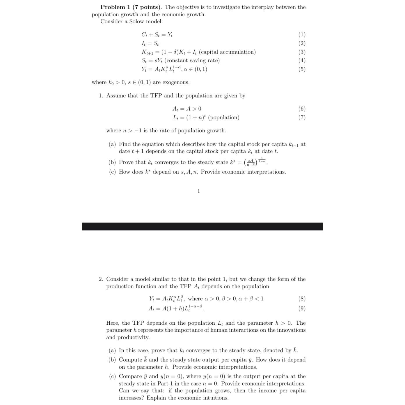 Solved Help me to solve this advanced macro exam | Chegg.com