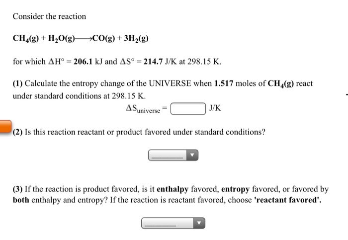 Solved Consider the reaction CH4(g) + H2O(g)—CO(g) + 3H2(g) | Chegg.com