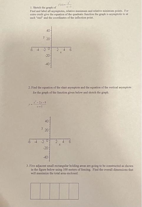 Solved 1. Sketch the graph of f(x)=x−1x Find and label all | Chegg.com