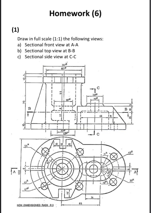 Solved Draw in full scale (1:1) the following views: a) | Chegg.com