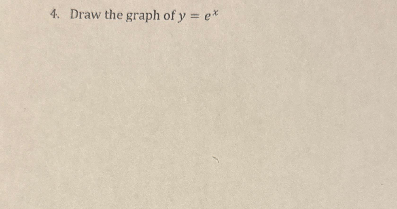 Solved Draw the graph of y=ex | Chegg.com