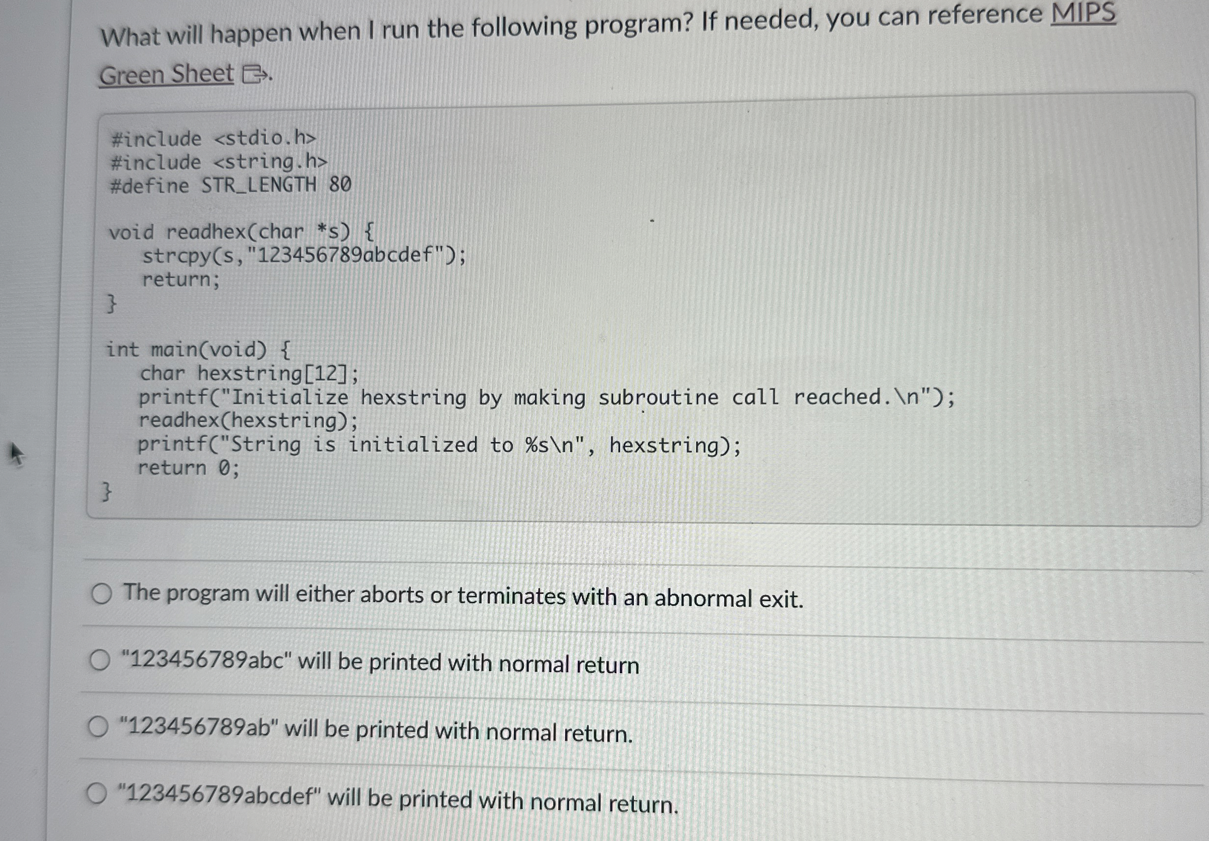 Solved What will happen when I run the following program? If | Chegg.com