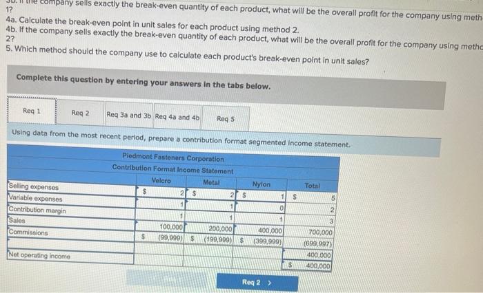 Solved Pledmont Fasteners Corporation makes three different | Chegg.com