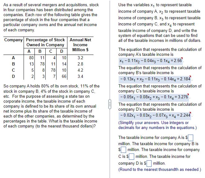 Solved As a result of several mergers and acquisitions, | Chegg.com