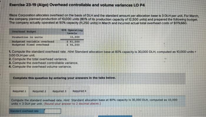 Solved Exercise 23−19 (Algo) Overhead controllable and | Chegg.com