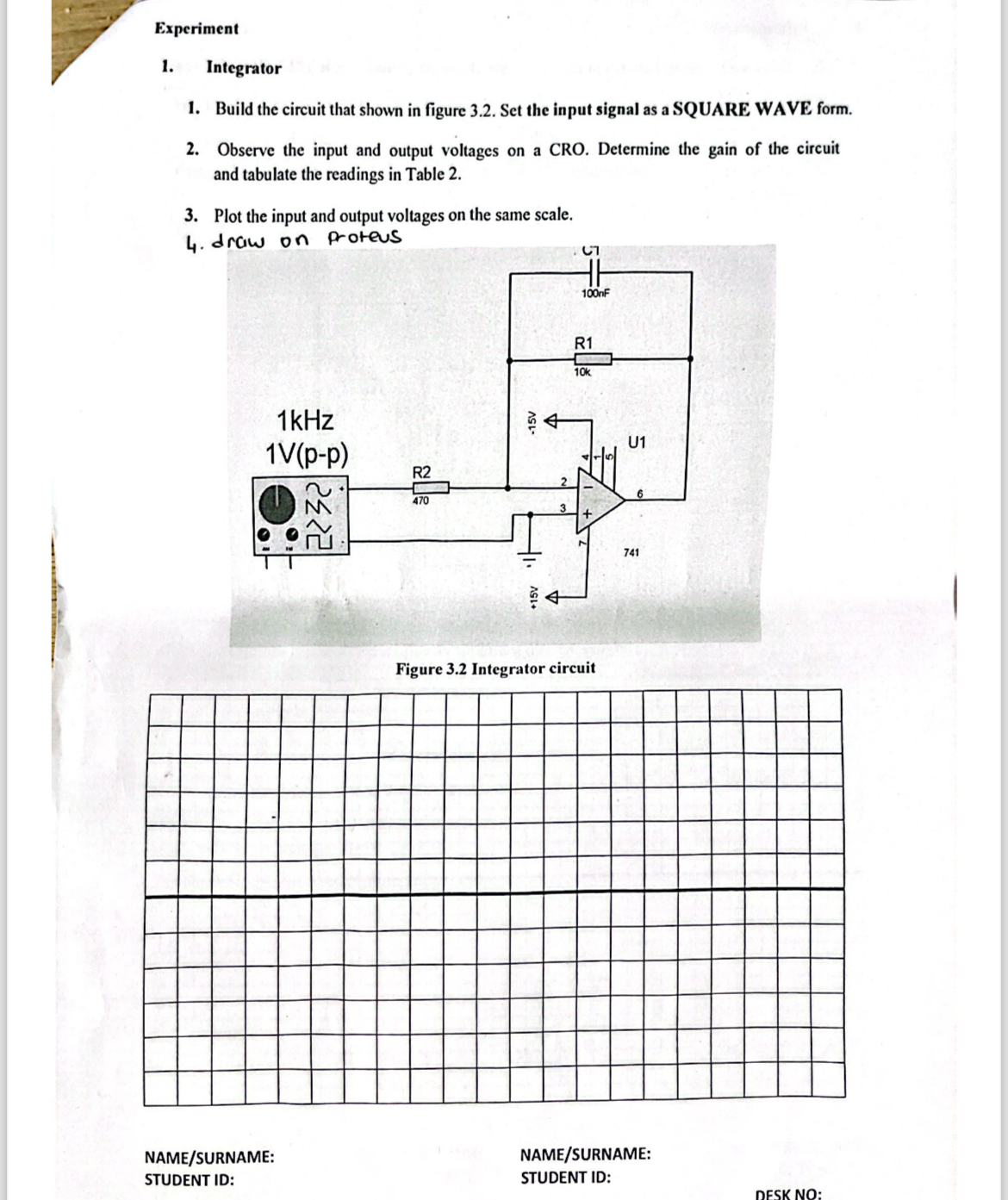 Solved ExperimentIntegratorBuild the circuit that shown in | Chegg.com