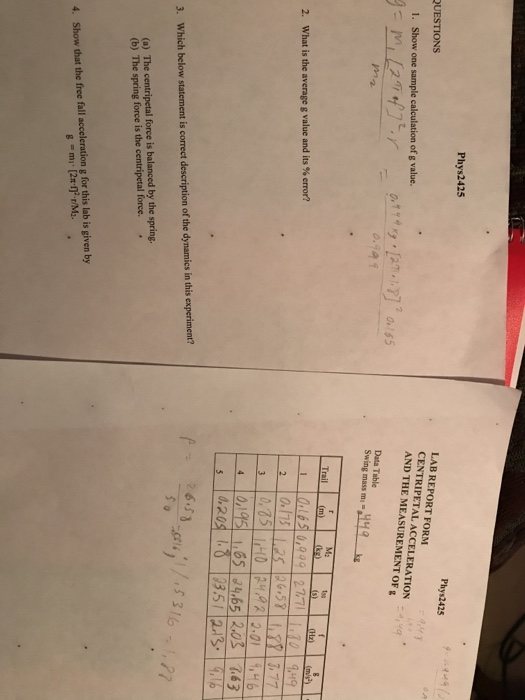 Solved Phys2425 Phys2425 JESTIONS LAB REPORT FORM | Chegg.com