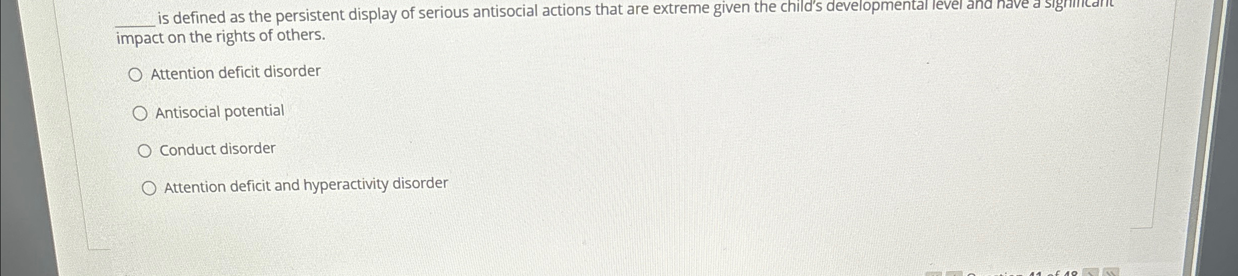 Solved q, ﻿is defined as the persistent display of serious | Chegg.com