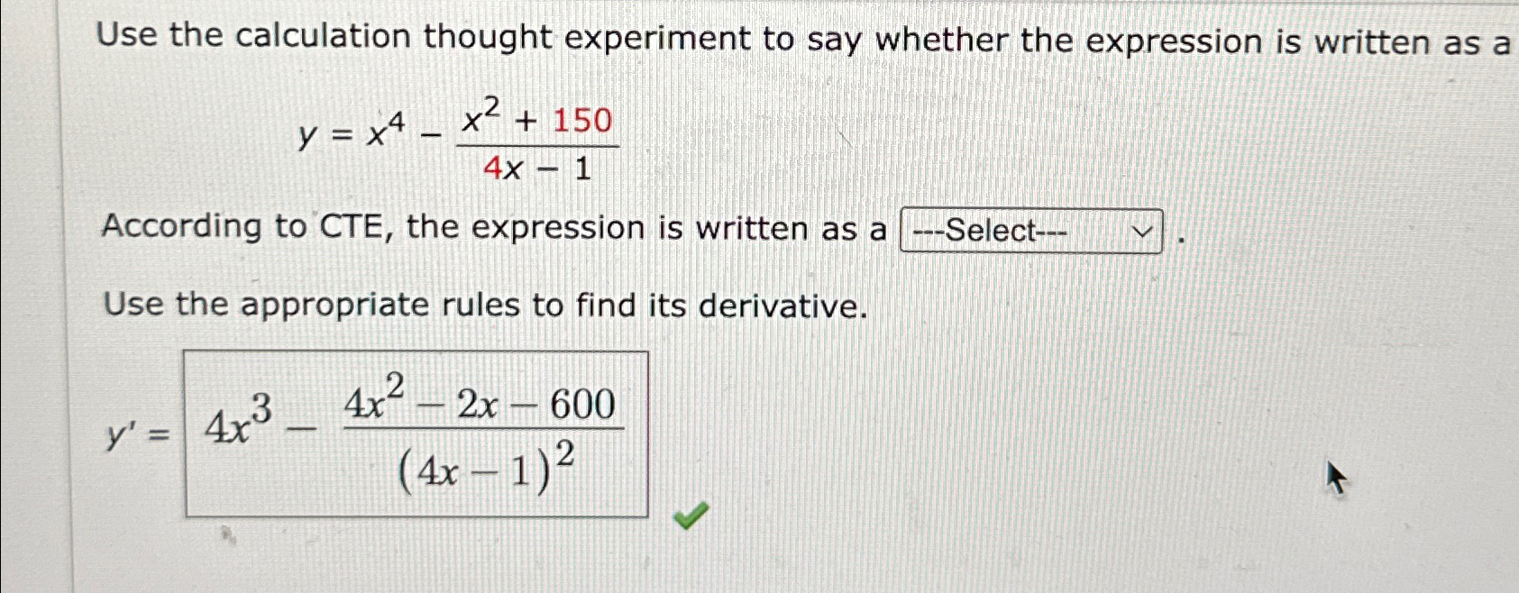 Solved Use the calculation thought experiment to say whether | Chegg.com