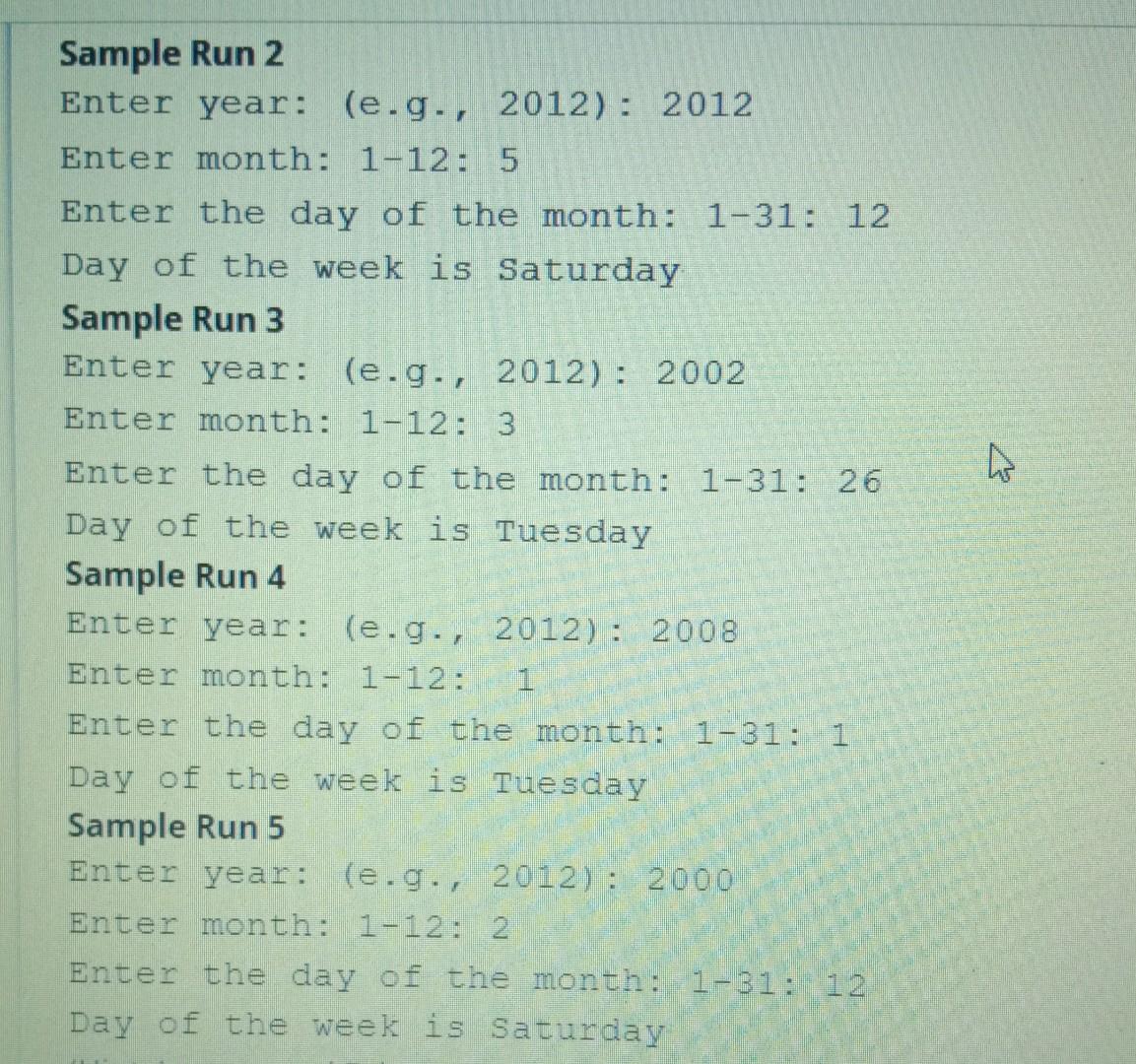 Solved (Science: day of the week) Zeller's congruence is an | Chegg.com
