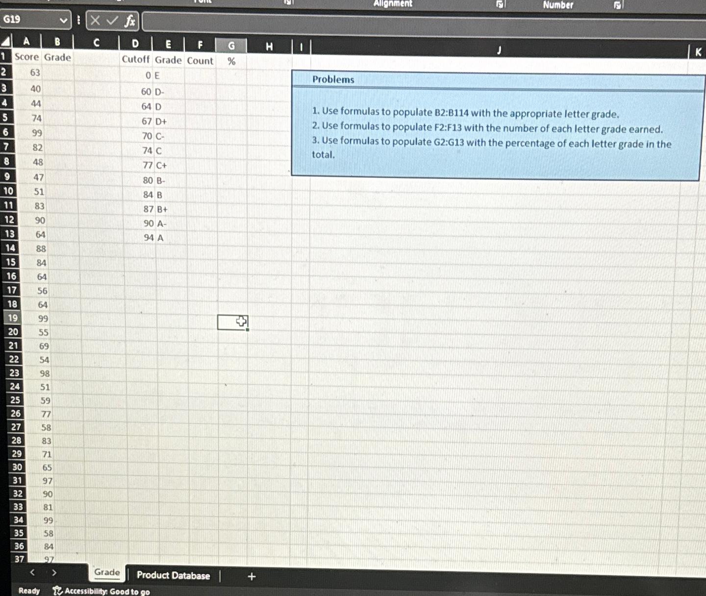 Solved Use formulas to populate F2:F13 ﻿with the number of | Chegg.com