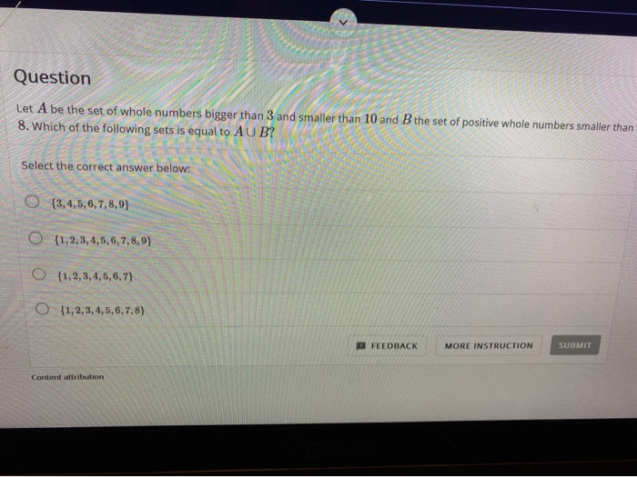 Solved Question Let A be the set of whole numbers bigger | Chegg.com