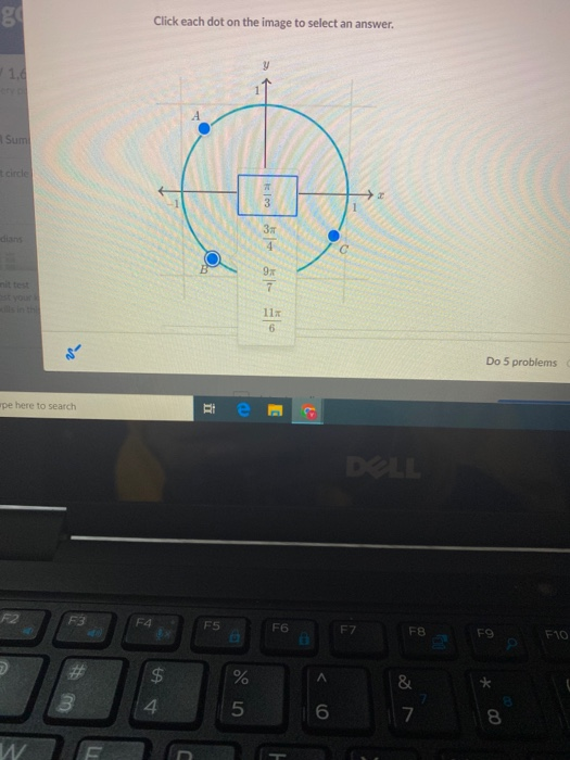 Solved For each point on the unit circle, select the angle | Chegg.com