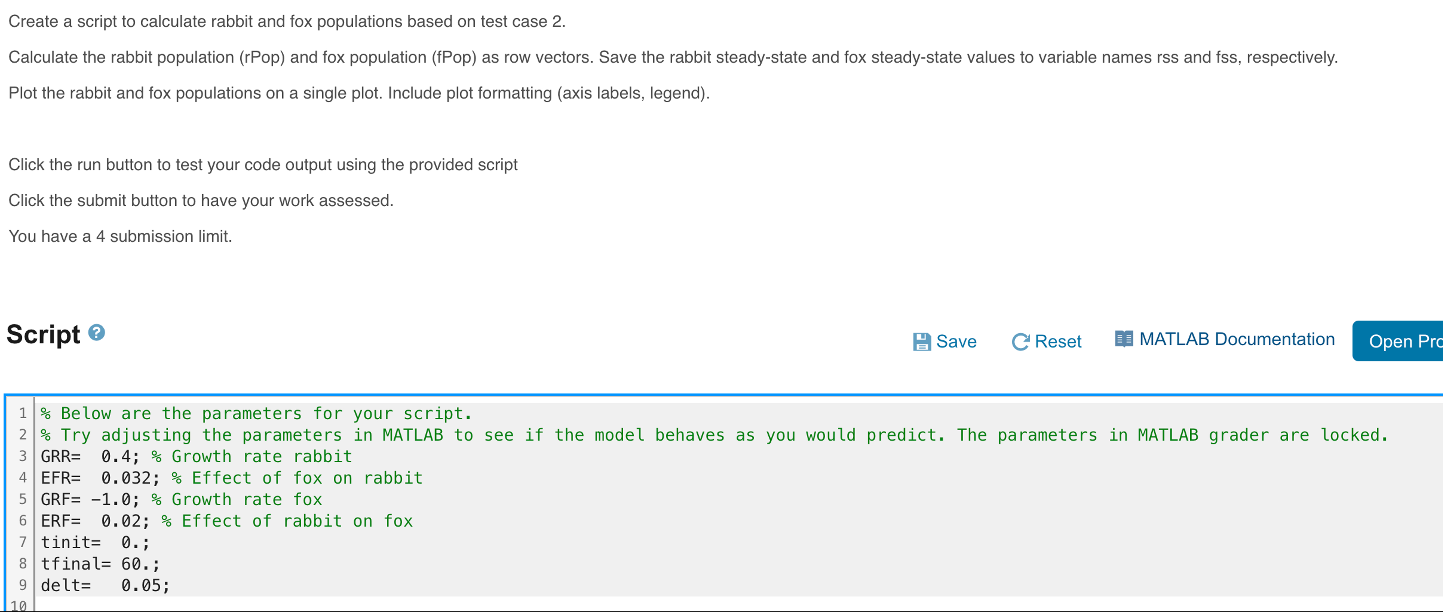 Solved % ﻿Below are the parameters for your script.% ﻿Try | Chegg.com