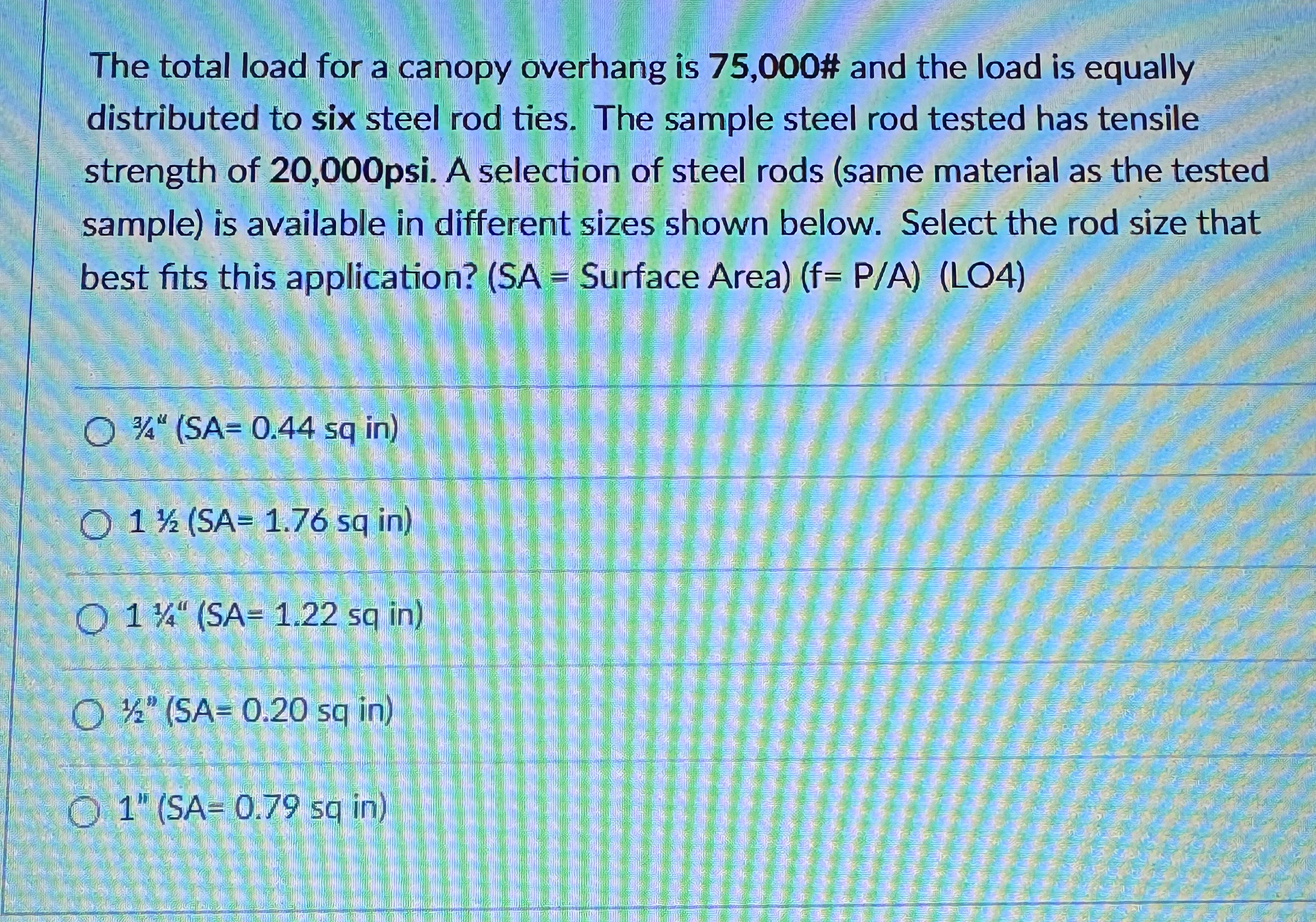 Solved The total load for a canopy overhang is 75,000 ﻿# and | Chegg.com
