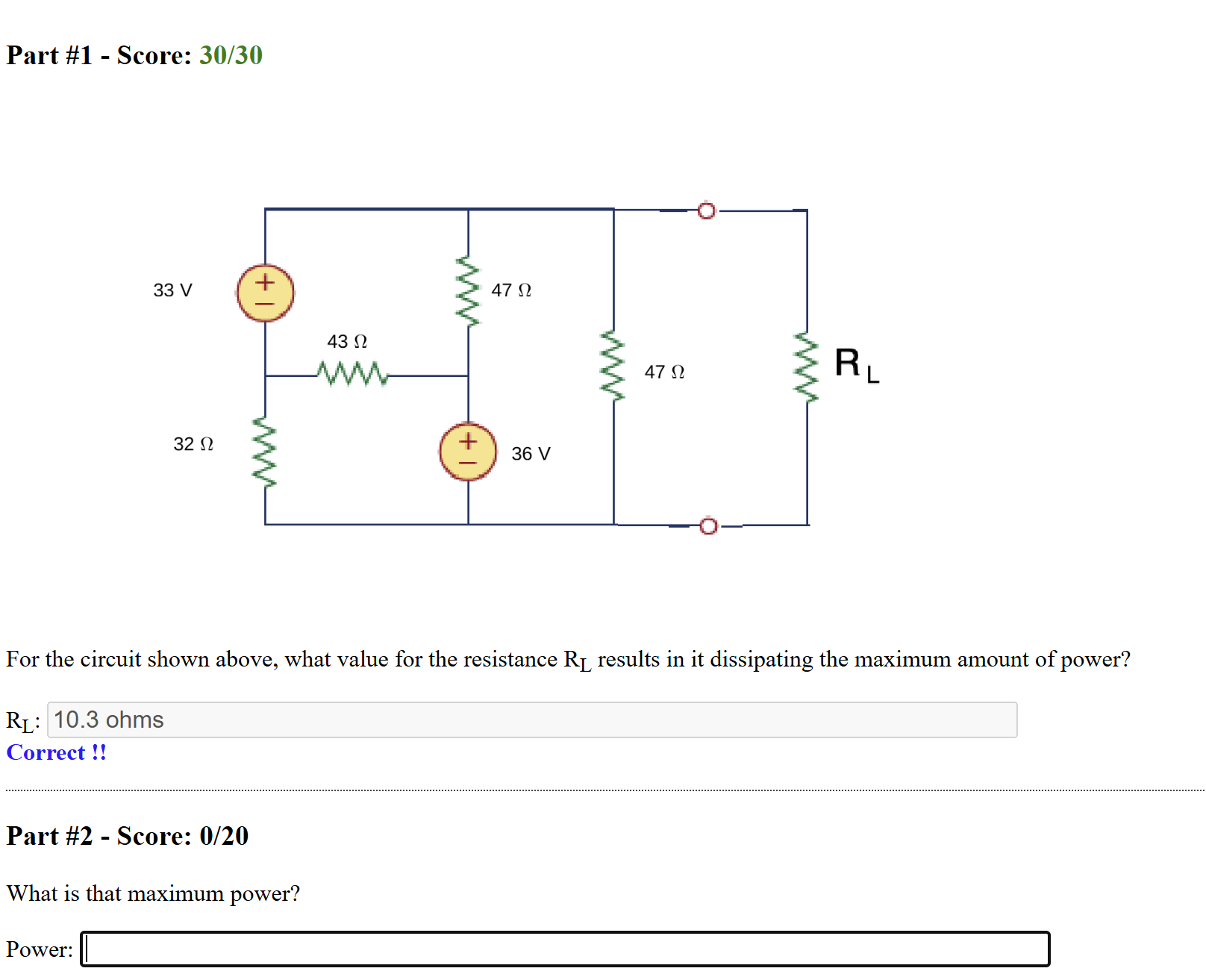 Solved For the circuit shown above, what value for the | Chegg.com
