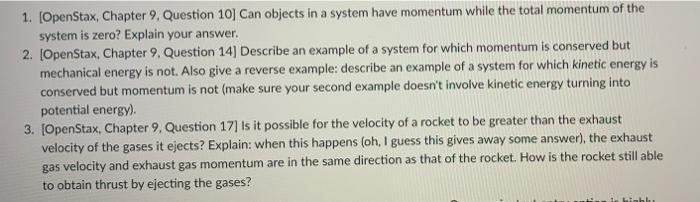 Solved 1. (OpenStax, Chapter 9. Question 10] Can objects in | Chegg.com