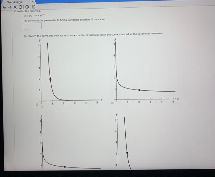 Solved WebAssign € → XCOB Consider the following. oly." (a) | Chegg.com