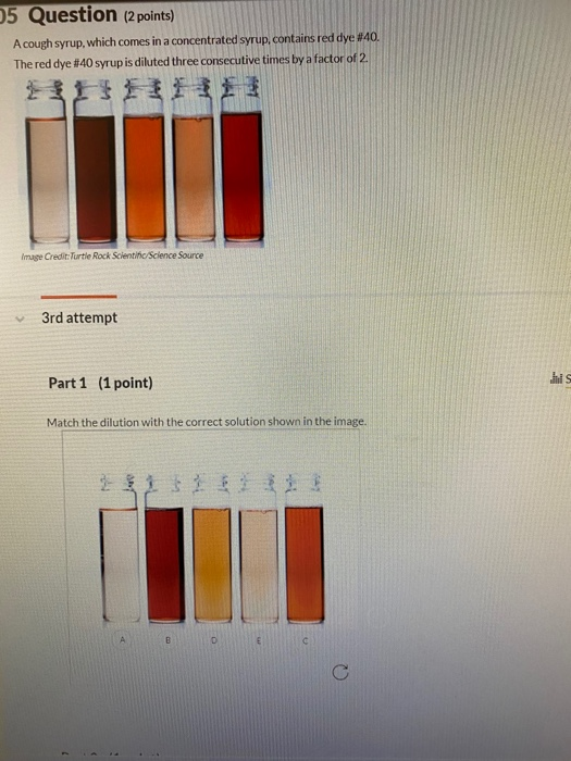 Solved 5 Question (2 points) A cough syrup, which comes in a | Chegg.com