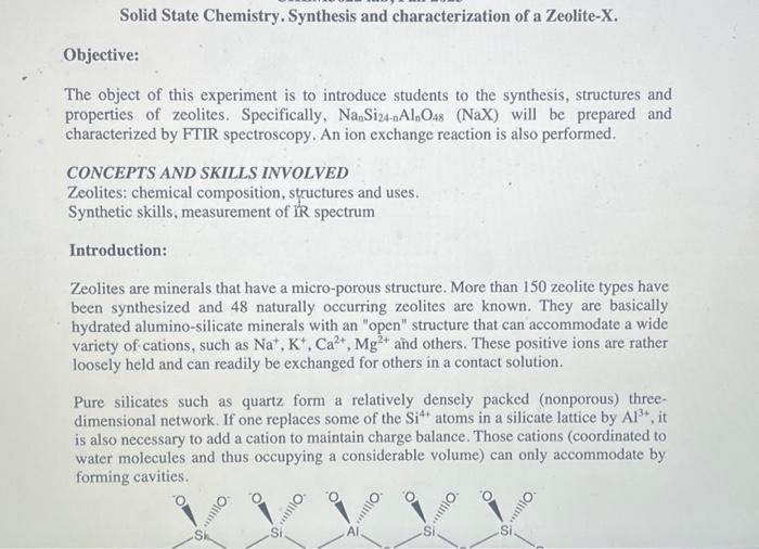 Solved Solid State Chemistry. Synthesis and characterization | Chegg.com
