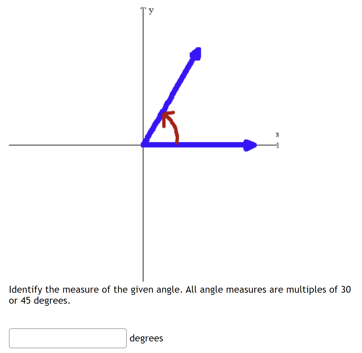 Solved Identify the measure of the given angle. All angle | Chegg.com