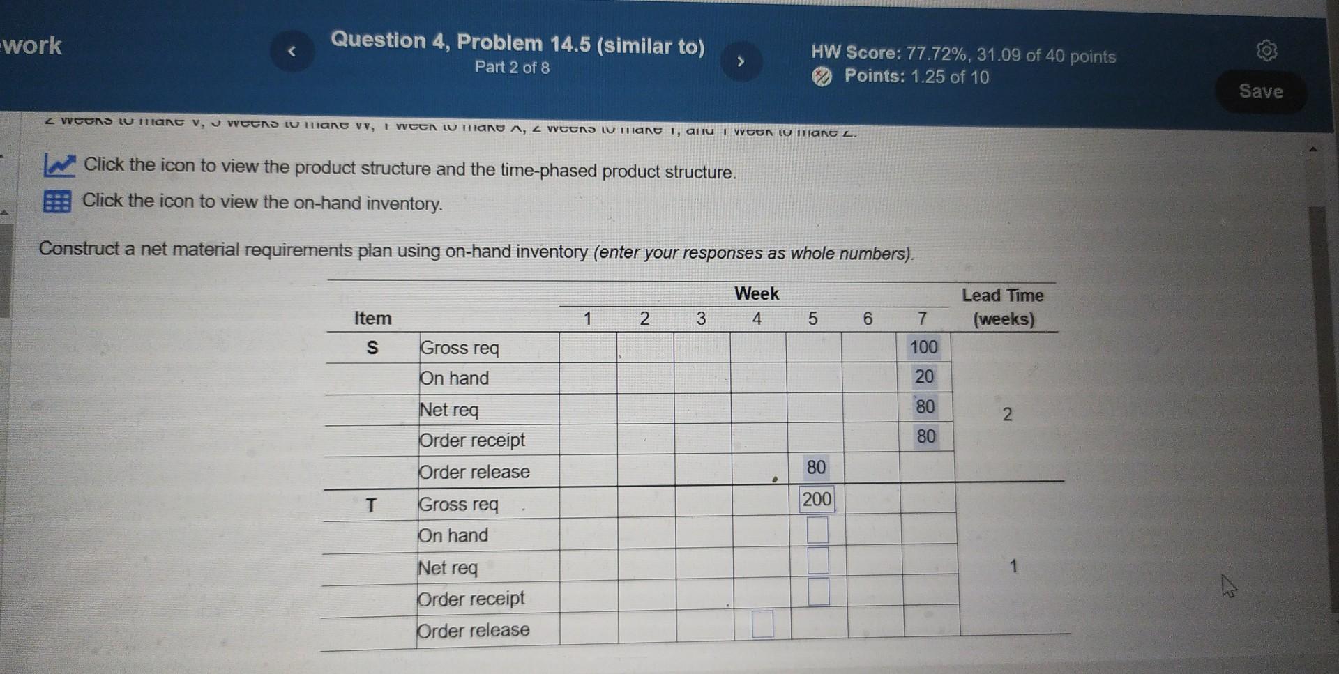 Solved The demand for subassembly S is 100 units in week 7 . | Chegg.com