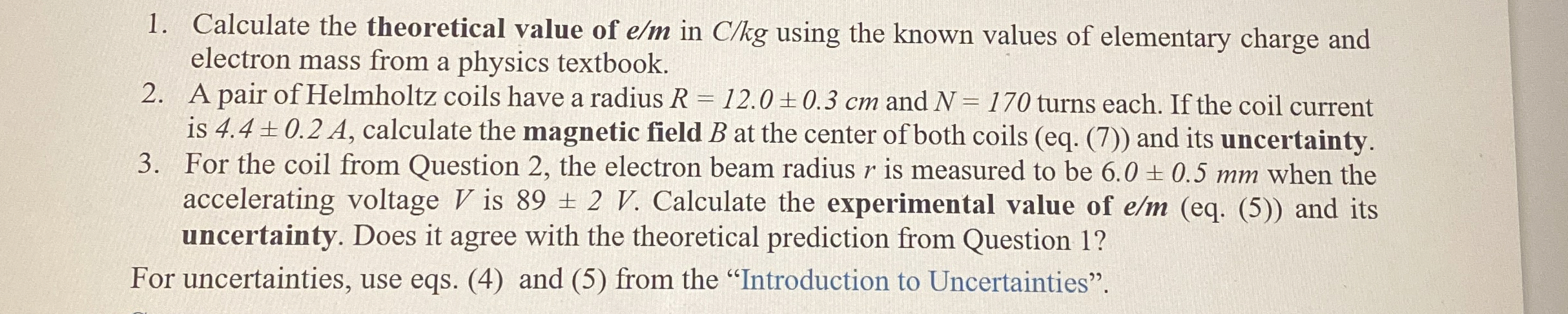 Solved Calculate the theoretical value of em ﻿in Ckg ﻿using | Chegg.com