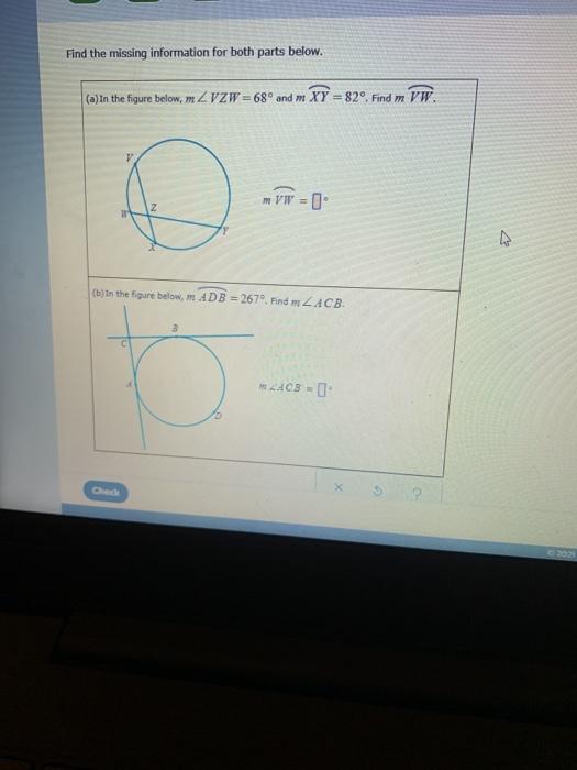Solved Find the missing information for both parts below. | Chegg.com