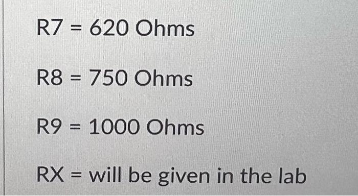 Solved Vab = 3.222V find Rx using Vab, R7, R8, and R9 | Chegg.com