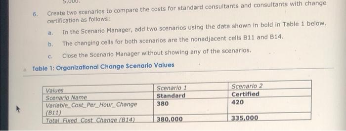 S, a. 6. Create two scenarios to compare the costs | Chegg.com