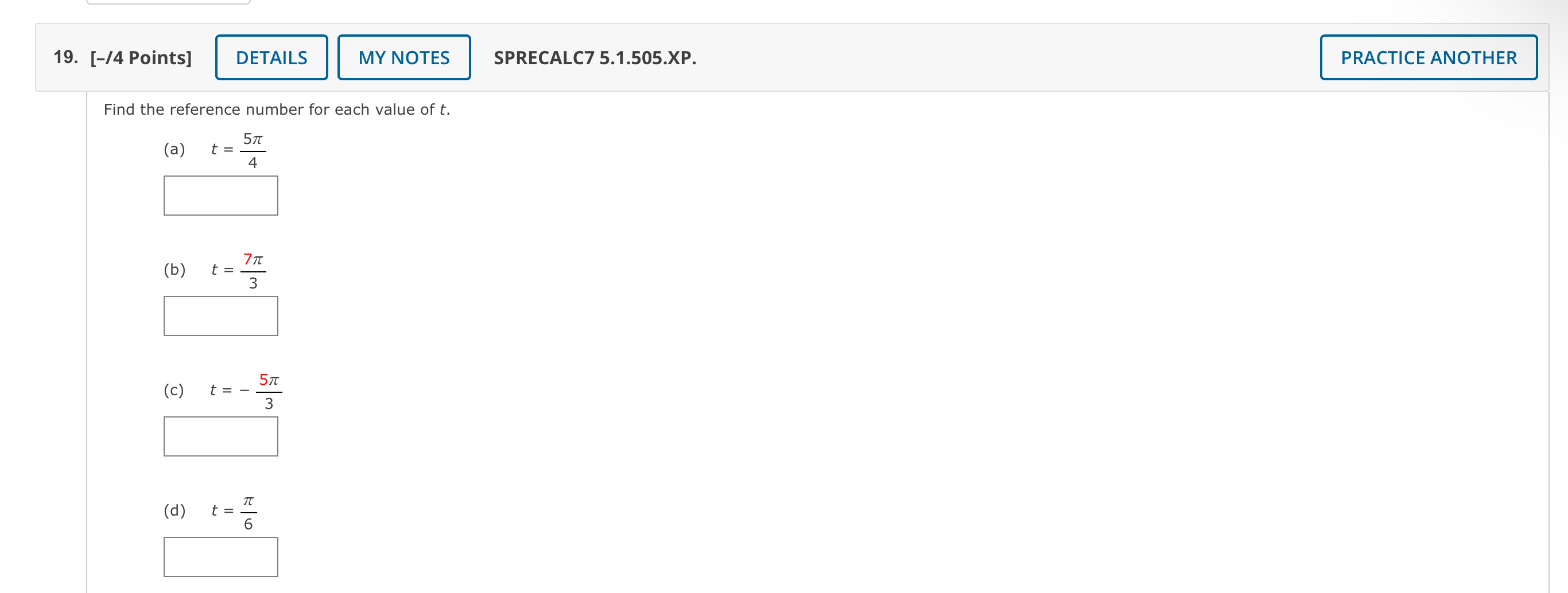 Solved [-/4 ﻿Points]SPRECALC7 5.1.505.XP.Find the reference | Chegg.com