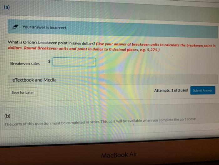 Solved Current Attempt in Progress Oriole Profiles provides | Chegg.com