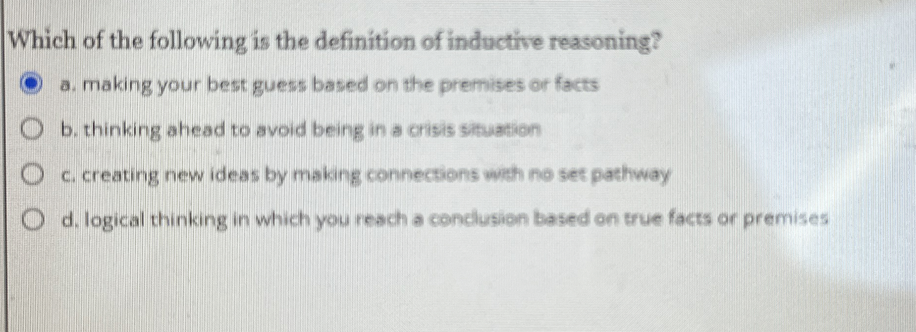 Solved Which of the following is the definition of inductive | Chegg.com