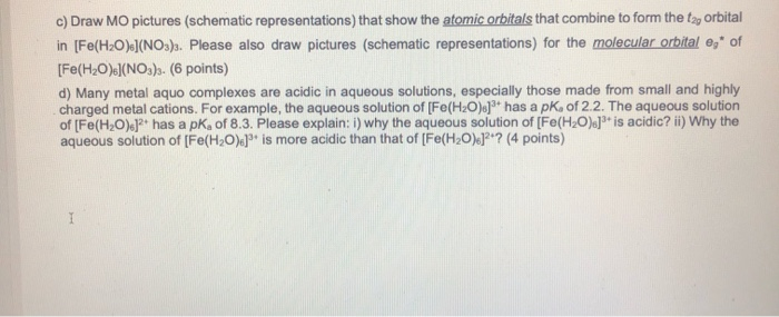 Solved (30 points extra credit) Metal aquo complexes are | Chegg.com