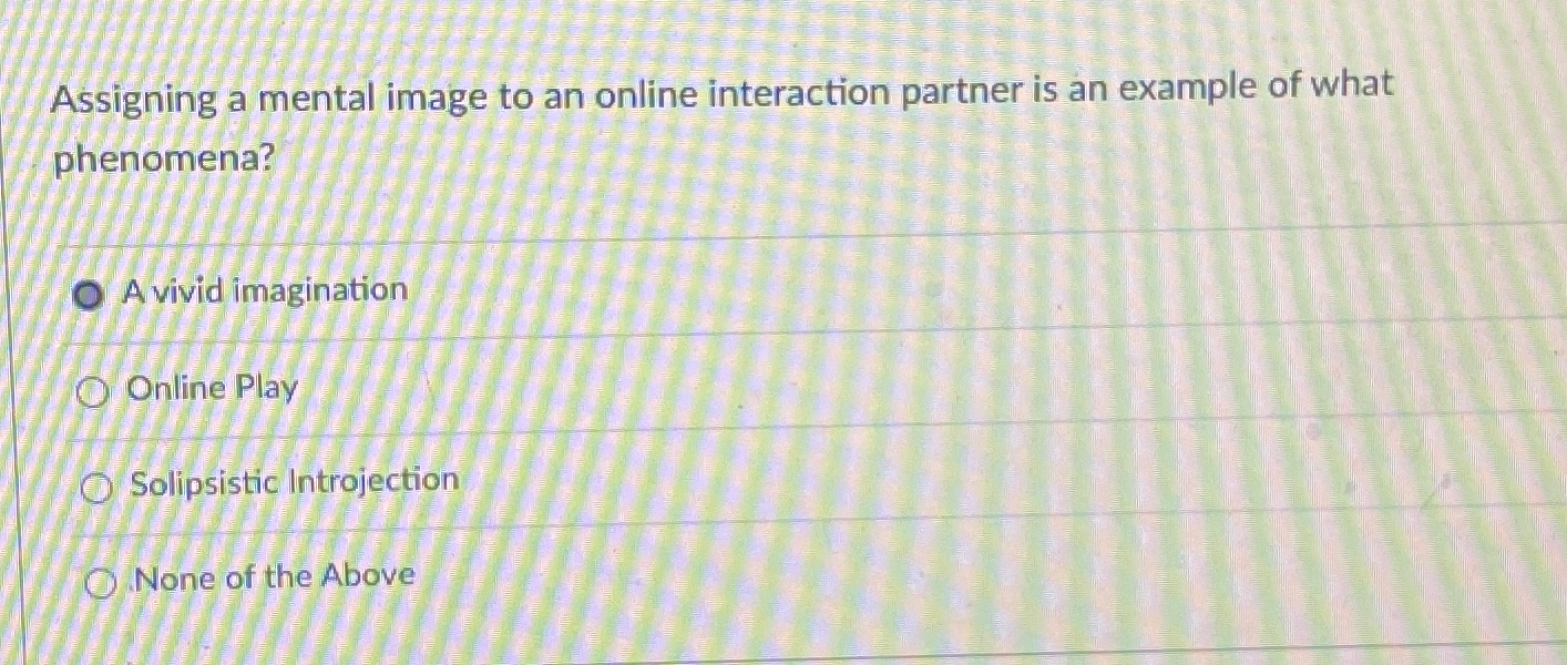 Solved Assigning a mental image to an online interaction | Chegg.com