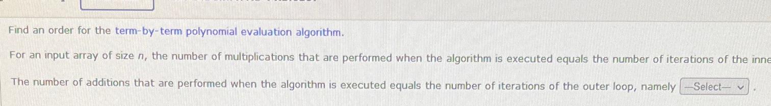 Solved Find an order for the term-by-term polynomial | Chegg.com