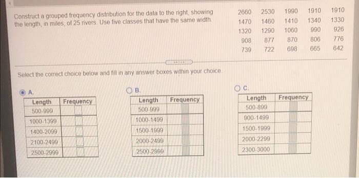 Solved 1990 1910 Construct a grouped frequency distribution | Chegg.com