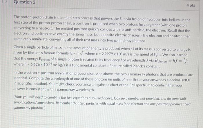 Solved The proton-proton chain is the multi-step process | Chegg.com