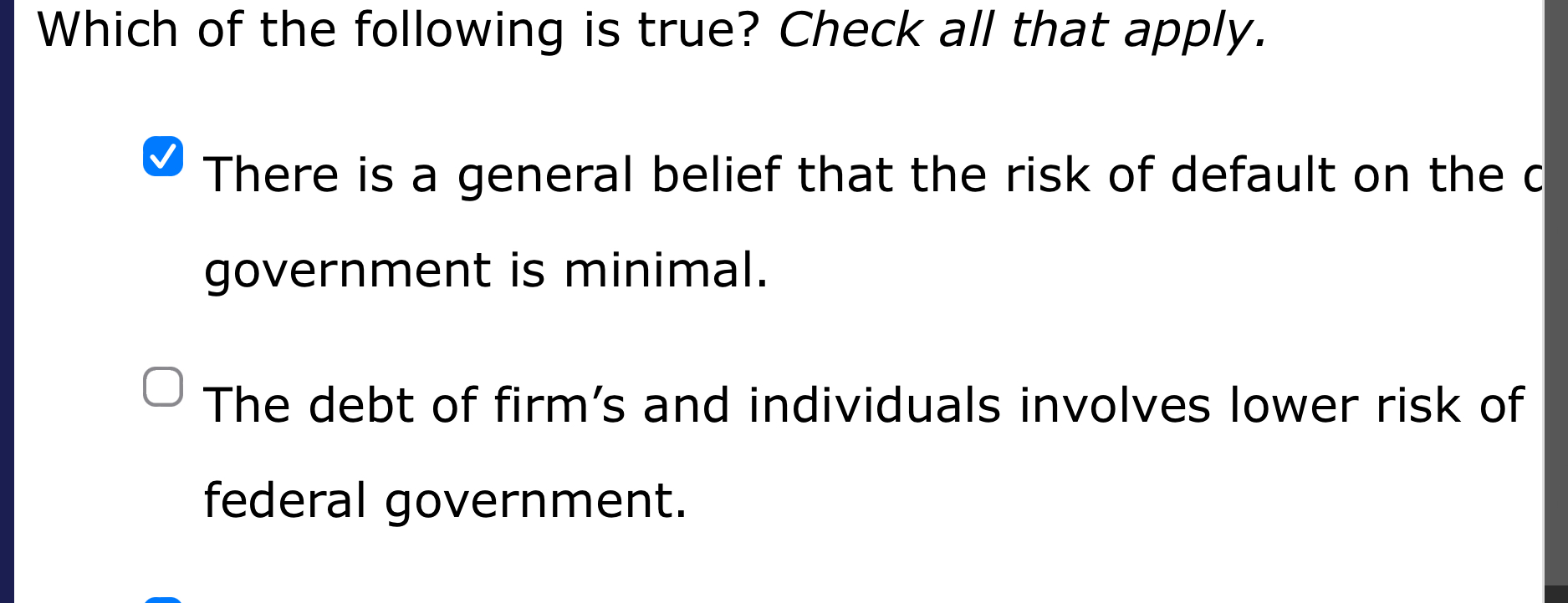 Solved Which of the following is true? Check all that | Chegg.com