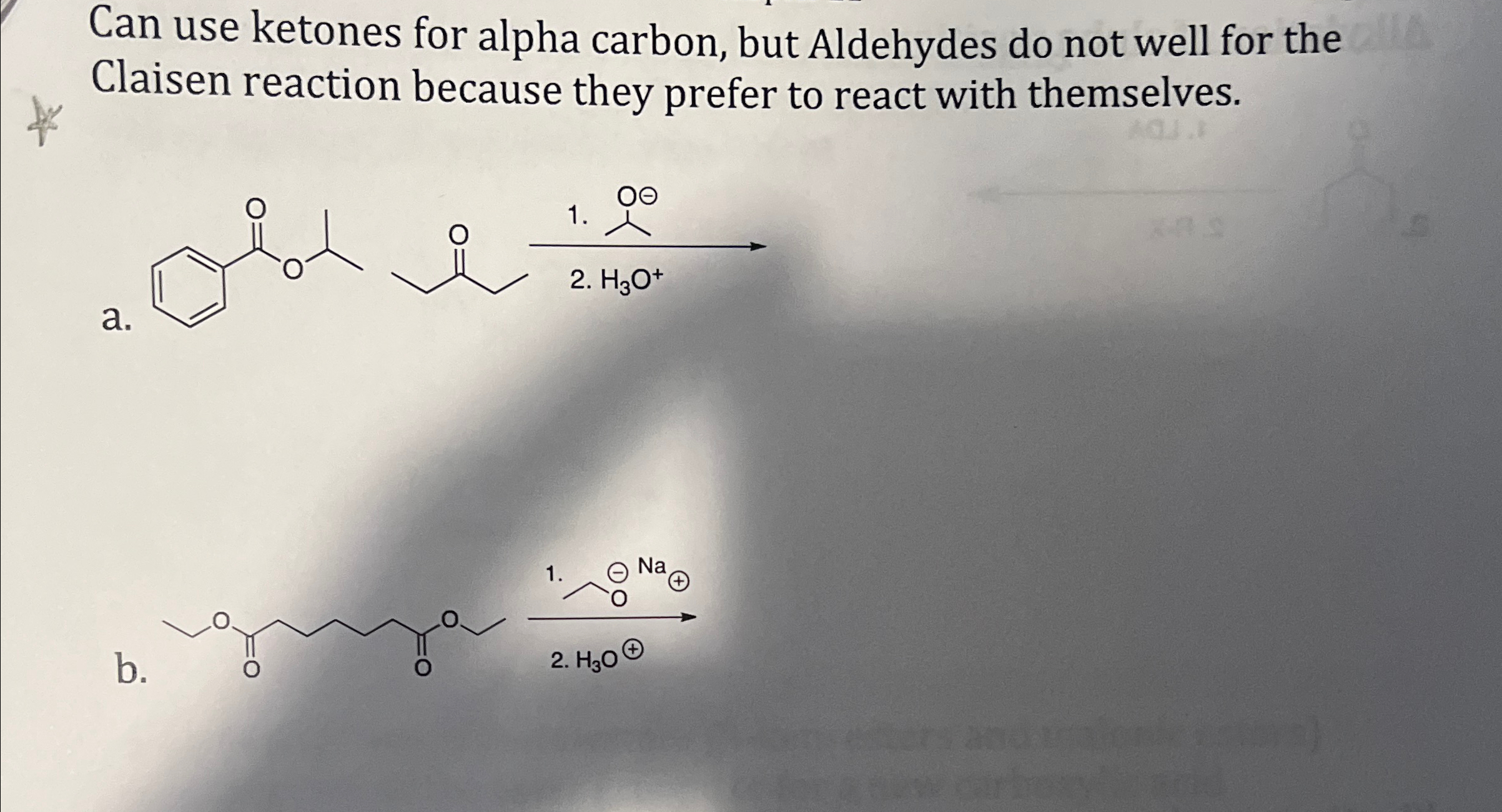 Solved Can use ketones for alpha carbon, but Aldehydes do | Chegg.com