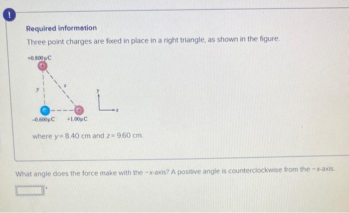 Solved Required information Three point charges are fixed in | Chegg.com