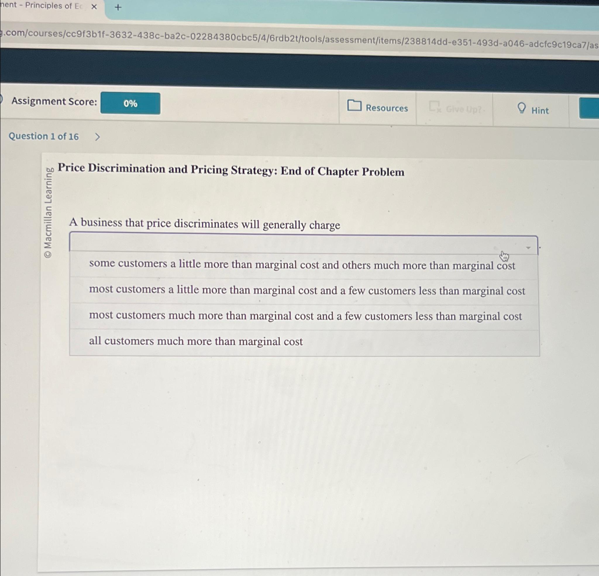 Solved Price Discrimination and Pricing Strategy: End of | Chegg.com