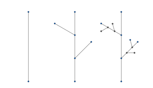 Solved The first two iterations of a fractal tree are given | Chegg.com