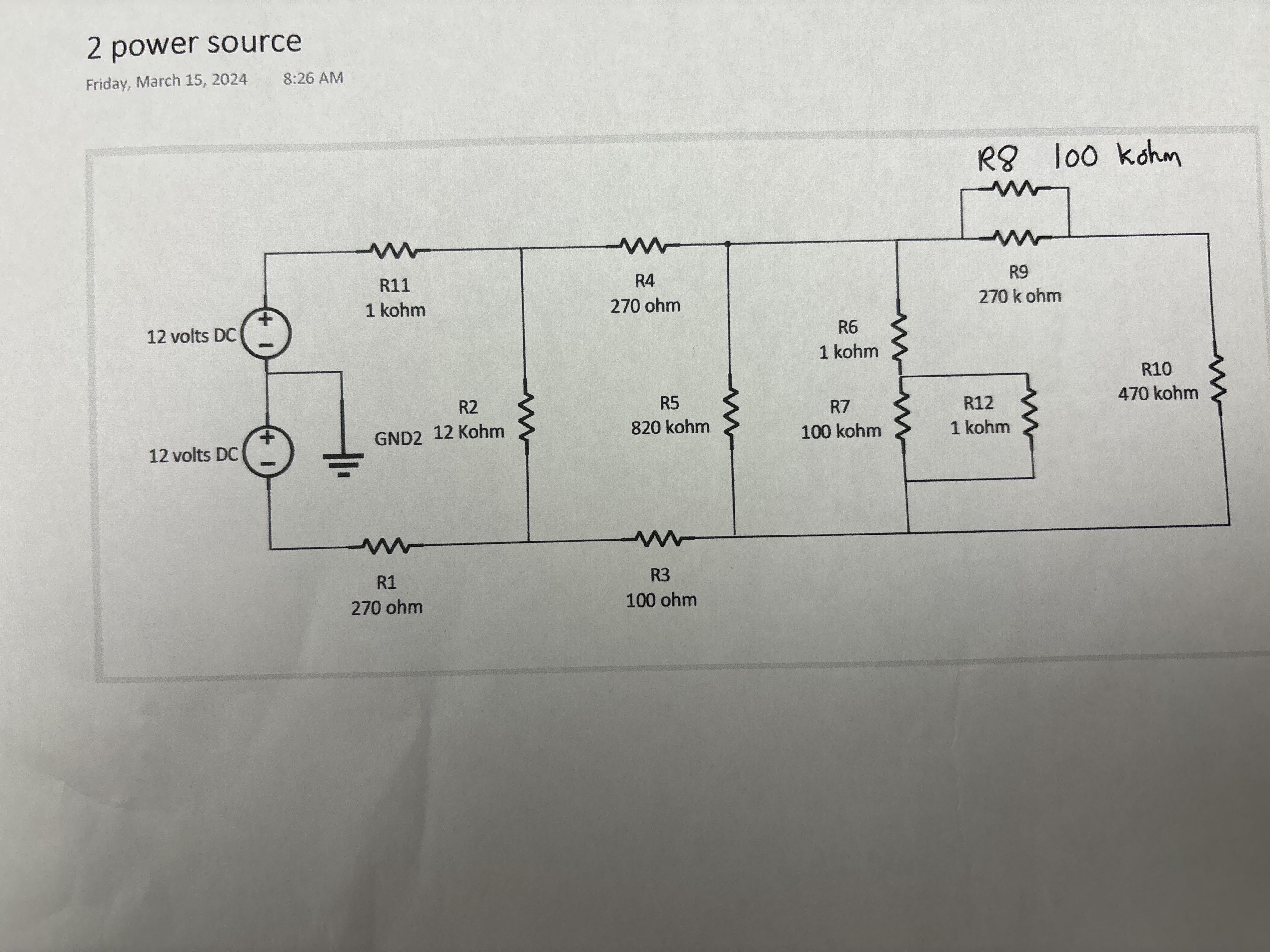 Solved How would you go about solving a two power source | Chegg.com