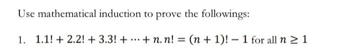 Solved Use mathematical induction to prove the followings: | Chegg.com
