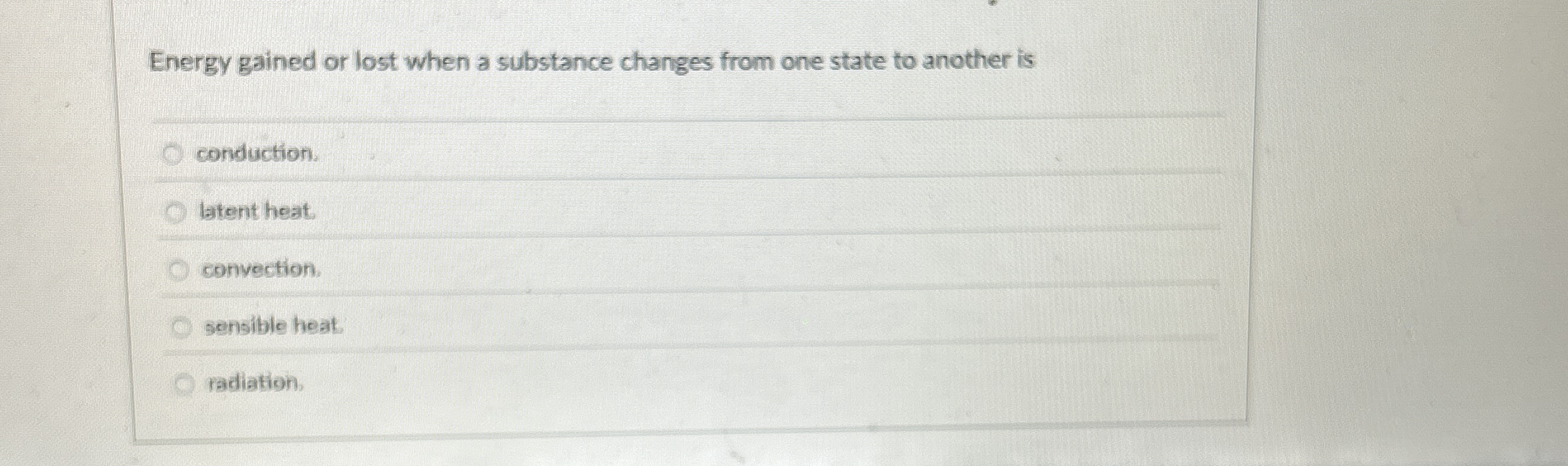 Solved Energy gained or lost when a substance changes from | Chegg.com