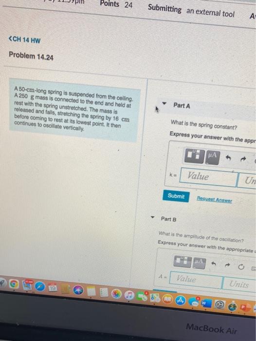 Solved Points 24 Submitting an external tool A | Chegg.com
