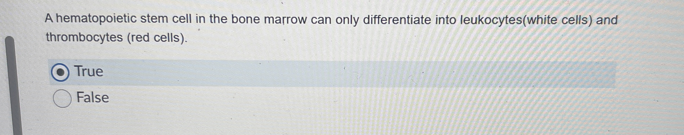 Solved A hematopoietic stem cell in the bone marrow can only | Chegg.com